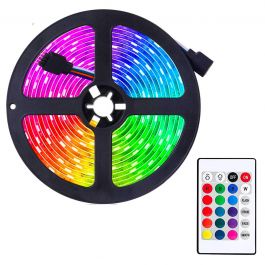 1M RGB LED Colour Changing 30 LED Strip Light + White 24 Key Controller