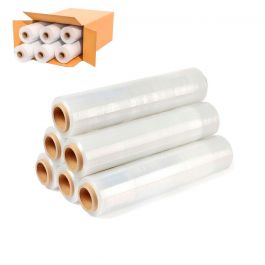 6 Rolls of Clear Pallet Stretch Shrink Wrap 400mm, 17mu