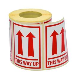 This Way Up Printed Parcel Labels - Postage Stickers - Permanent Self ...