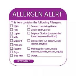 Food Allergy Labels Allergen Warning Day Dot / Catering Stickers 500 ...