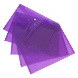 AVARTEK Purple Plastic A4 Document Wallets Filing Wallet Folders Stud ...