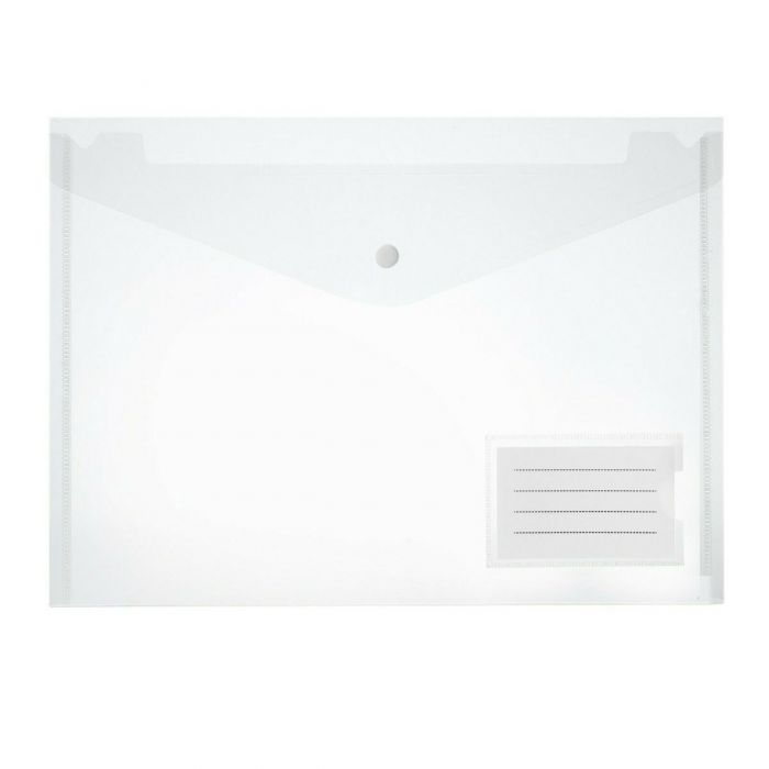 AVARTEK A4 Plastic Popper Document Wallets Stud Clear Folders Holder Assorted